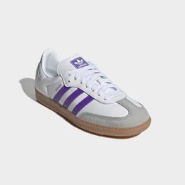 Sneaker adidas originals "SAMBA OG", Damen, Gr. 39, cloud wei&szlig;, lila rush, grau one, Leder, Schuhe Sneaker, Topseller