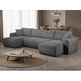 Wohnlandschaft OTTO HOME "JONAA, U-Form, 311 cm - OTTO. Verl&auml;ssliche Qualit&auml;t.", anthrazit, B:311cm H:79cm T:52cm, Sofas, Wohnlandschaft, Schlaffunktion 133/270cm, Bettkasten, Cord, Struktur, Unser Tiefpreis