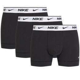 Trunk NIKE UNDERWEAR "TRUNK 3PK", Damen, Gr. S (46), 3 Stk., schwarz-wei&szlig; (schwarz, wei&szlig; wb, wei&szlig;), Jersey, Obermaterial: 95% Baumwolle, 5% Elasthan, mehrfarbig, k&ouml;rpernah, Unterhosen Trunk, mit Logo-Elastikbund
