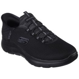 Slip-On Sneaker Skechers "SUMMITS-HIGH RANGE", Herren, Gr. 46, schwarz, Textil, Schuhe Slip-On Sneaker, Slipper, Freizeitschuh, Halbschuh in veganer Verarbeitung, Topseller