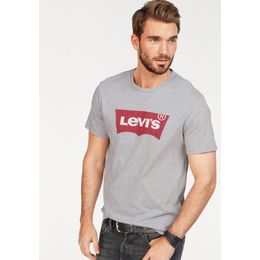 Levi's T-Shirt LEVI'S "Batwing Logo Tee", Damen, Gr. L, grau (mid grau), Jersey, Obermaterial: 100% Baumwolle, meliert, normal normal, Rundhals, Shirts T-Shirt, mit Logo-Front-Print