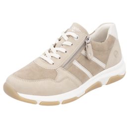 Keilsneaker Remonte, Damen, Gr. 41, beige (hellbeige, creme), Lederimitat, Textil, Schuhe Keilsneaker, Freizeitschuh, Halbschuh, Schn&uuml;rschuh in veganer Verarbeitung, Topseller