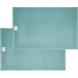 Hotelmatte Dyckhoff "Nature", blau (ozean), H:3mm, Baumwolle, Badematten, Hotelmatte, 2 teilig