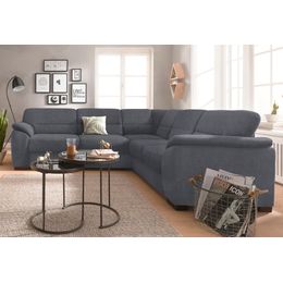 Sit & More Ecksofa SIT & MORE "Montego L-Form, B: 256cm", grau (anthrazit), B:256cm H:88cm T:227cm, Luxus-Microfaser (90% Polyester, 10% Polyamid);Struktur (100% Polyester);Luxus-Microfaser ALTARA NUBUCK (100% Polyester), Sofas, Ecksofa, wahlweise mit Bettfunktion und Schubkasten