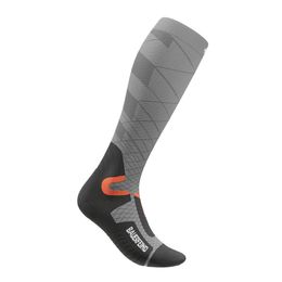 Sportsocken Bauerfeind "SKI PERFORMANCE COMPRESSION SOCKS", Damen, Gr. 39-42, grau, l, Obermaterial: 89% Polyamid, 11% sonstige Fasern, Socken Sportsocken, Ski-Socken mit Kompression