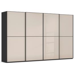 Schwebet&uuml;renschrank Rauch "Kleiderschrank Schrank Garderobe Schlafzimmerschrank SCALE-DUO", beige (schwarz, glas champagner, griffleisten schwarz), B:360cm H:223cm T:68cm, Holzwerkstoff, Schr&auml;nke, Schwebet&uuml;renschrank, edle zweigeteilte T&uuml;ren Glas-Front mit 3 Zierleisten MADE IN GERMANY