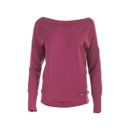 Oversize-Shirt WINSHAPE "Longsleeve WS2", Damen, Gr. M, lila (berry love), 90% Baumwolle, 10% Elasthan, U-Boot-Ausschnitt, Shirts Oversize-Shirt