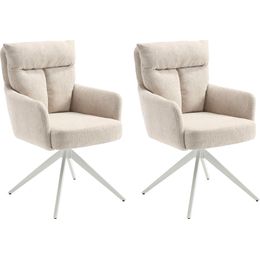 Esszimmerstuhl Home Affaire "Monaco, TOPSELLER", beige (creme, wei&szlig;, creme), B:59cm H:92,5cm T:67,5cm, Boucle, St&uuml;hle, Esszimmerstuhl, verschiedene Gestelle w&auml;hlbar, Belastbar bis 120 Kg