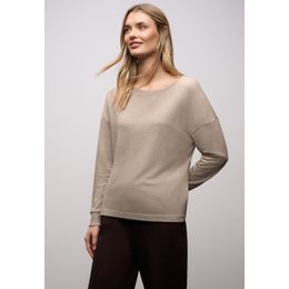 Langarmshirt Street One, Damen, Gr. 36, light terra mocha meliert, Jersey, Obermaterial: 83% Viskose, 17% Polyester, unifarben, l&auml;ssig geschnitten h&uuml;ftbedeckend, Rundhals, B&uuml;ndchen, Shirts Langarmshirt, im Melange Look