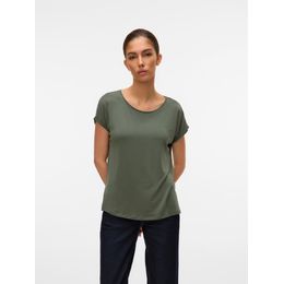 V&eacute;ro Moda Rundhalsshirt VERO MODA "VMAVA PLAIN SS TOP GAJRS NOOS", Damen, Gr. XL, gr&uuml;n (laurel wreath), Jersey, Obermaterial: 95% Lyocell (TENCEL&trade;), 5% Elasthan, unifarben, regular fit normal, Rundhals, Shirts Rundhalsshirt, Materialmix, regular fit