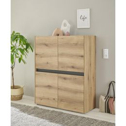 Highboard Home Affaire "City/Giron, moderner Schrank, Kommode, Stauraumschrank, Hochschrank", beige (eiche evoke), B:100cm H:120cm T:40cm, FSC-zertifizierter Holzwerkstoff, Sideboards, Highboard, zeitlos, modern, ausreichend Stauraum, vielseitig einsetzbar