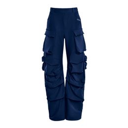 Sporthose WINSHAPE "Functional Comfort Cargo Pants CP101C", Damen, Gr. XS, Normalgr&ouml;&szlig;en, blau (dunkelblau), 85% Polyester, 15% Elasthan, Hosen Sporthose, mit Taschen