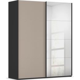 Schwebet&uuml;renschrank Rauch "Kleiderschrank Schrank Garderobe Schlafzimmerschrank SCALE-FYRA", beige (schwarz, glas fango matt, griffleisten schwarz), B:181cm H:223cm T:67cm, Holzwerkstoff, Schr&auml;nke, Schwebet&uuml;renschrank, edle viergeteilte T&uuml;ren Spiegel/Glas-Mix viele Farben MADE IN GERMANY