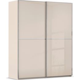Schwebet&uuml;renschrank Rauch "Kleiderschrank Schrank Garderobe Schlafzimmerschrank SCALE-DUO", beige (champagner, glas champagner, griffleisten chrom), B:181cm H:223cm T:68cm, Holzwerkstoff, Schr&auml;nke, Schwebet&uuml;renschrank, edle zweigeteilte T&uuml;ren Glas-Front mit 3 Zierleisten MADE IN GERMANY