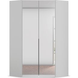 Eckkleiderschrank OTTO HOME "Kleiderschrank Schrank Ankleidezimmer Schlafzimmer Garderobe AGORDO", grau (seidengrau), B:117cm H:210cm T:117cm, Holzwerkstoff, Schr&auml;nke, Eckkleiderschrank, mit Spiegelt&uuml;ren, voll ausgestattet mit viel Stauraum MADE IN GERMANY