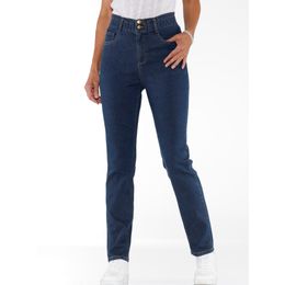 Bequeme Jeans Classic Basics, Damen, Gr. 19, Kurzgr&ouml;&szlig;en, blau (blau, stone, washed), 81% Baumwolle, 17% Polyester, 2% Elasthan, unifarben, lang, Jeans Bequeme Jeans
