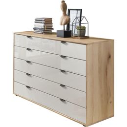 Schubkastenkommode Wiemann "Cardiff Sideboard, W&auml;scheschrank, teilmassiv Bianco-Eiche, Schubladen", braun, B:141cm, Sideboards, Schubkastenkommode, Schubk&auml;sten inklusive Selbsteinzug und D&auml;mpfung