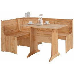 Essgruppe OTTO HOME "Sascha", beige (natur gebeizt, gewachst), FSC-zertifiziertes Massivholz, Sitzm&ouml;bel-Sets, Essgruppe, mit Tisch und Truhen-Eckbank, Massivholz