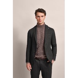 Sakko Bugatti, Herren, Gr. 52, braun, 78% Polyester, 16% Viskose, 4% Wolle, 2% Elasthan, unifarben, slim fit, Manschette, Sakkos Sakko, mit runden Schultern