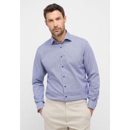 Langarmhemd Eterna "MODERN FIT", Herren, Gr. 48, Normalgr&ouml;&szlig;en, dunkelblau, 100% cotton, tailliert, Manschette, Hemden Langarmhemd, NON IRON (b&uuml;gelfrei)