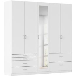 Kleiderschrank Rauch "Kleiderschrank Schrank Garderobe W&auml;scheschrank WILDBERG", wei&szlig; (alpinwei&szlig;), B:226cm H:229cm T:54cm, Holzwerkstoff, Schr&auml;nke, Kleiderschrank, mit 6 Schubladen, obere Schublade mit Holz-Einteilung MADE IN GERMANY