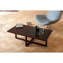 Couchtisch WOODMAN "Milo", braun (dunkelbraun), B:115cm H:38cm T:60cm, Tische, Couchtisch, Breite 115 cm, Gestell aus Massivholz, FSC-zertifiziert
