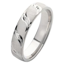 Trauring Firetti "Schmuck Geschenk Hochzeit Ehering "LIEBE" Gr. 22, silber (silberfarben), Fingerringe, Damen, 22, ohne Zirkonia, Silber 925 (Sterlingsilber), 5mm, Trauring, wahlweise mit oder ohne Zirkonia (synth.)