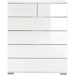 Schubkastenkommode wimex "Easy", wei&szlig; (wei&szlig;, wei&szlig;glas), B:82cm H:102cm T:41cm, Sideboards, Schubkastenkommode, mit Glas- oder Spiegelfront
