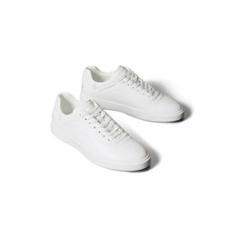 Sneaker Calvin Klein "LOW PRO CUPS LACEUP OXF HF LTH", Damen, Gr. 36, wei&szlig;, Leder, unifarben, Schuhe Sneaker, Schn&uuml;rschuh, Halbschuh, Freizeitschuh in monochromer Optik