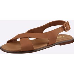 Sandale Heine, Damen, Gr. 42, cognac, Glattleder, Leder, Schuhe Sandale