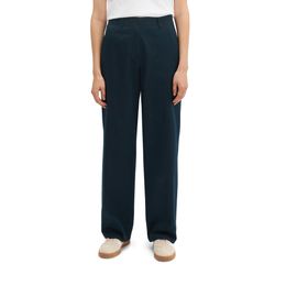 Marc O'Polo Chinohose MARC O'POLO "Lande", Damen, Gr. 34, N-Gr, thunder blau, Twill, Obermaterial: 97% Baumwolle, 3% Elasthan, unifarben, weit lang, Hosen Chinohose, weit, aus stretchigem Organic Cotton-Twill