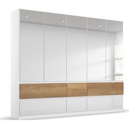 Dreht&uuml;renschrank Rauch "Winnipeg", wei&szlig; (wei&szlig;, hochglanz wei&szlig;), B:226cm H:210cm T:56cm, Holzwerkstoff, Schr&auml;nke, Dreht&uuml;renschrank, grifflose Front, Schubk&auml;sten m. Griffmulde, auch mit Beleuchtung