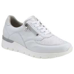 Waldl&auml;ufer Sneaker WALDL&Auml;UFER "K-RAMONA-Soft", Damen, Gr. 5,5 (38,5), silber (wei&szlig;, silberfarben), Nappaleder, Nubukleder, Textil, Schuhe Sneaker, in Weite K, mit Orthotritt, Freizeitschuh, Halbschuh, Schn&uuml;rschuh, Topseller