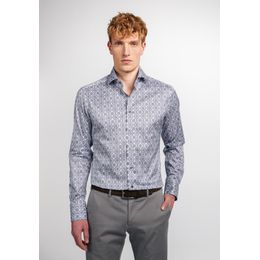 Langarmhemd Eterna "SLIM FIT", Herren, Gr. 41, Normalgr&ouml;&szlig;en, braun, Twill, 100% Baumwolle, schmal, Manschette, Hemden Langarmhemd, NON IRON (b&uuml;gelfrei)