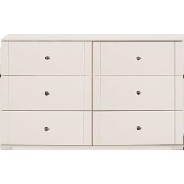 Schubkastenkommode wimex "Chalet", wei&szlig;, B:130cm H:83cm T:41cm, Sideboards, Schubkastenkommode, mit dekorativen Aufleistungen