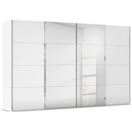 Schwebet&uuml;renschrank Rauch "Kleiderschrank Schrank Garderobe Schlafzimmerschrank SCALE-FYRA", wei&szlig; (alpinwei&szlig;, glas kristallwei&szlig;, griffleisten chrom), B:360cm H:223cm T:68cm, Holzwerkstoff, Schr&auml;nke, Schwebet&uuml;renschrank, edle viergeteilte T&uuml;ren Spiegel/Glas-Mix viele Farben MADE IN GERMANY