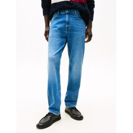 Straight-Jeans Tommy Hilfiger "DENTON Slim Straight Fit", Herren, Gr. 38, L&auml;nge 32, whily blau, Denim/Jeans, Obermaterial: 99% Baumwolle, 1% Elasthan, gerade lang, Jeans Straight-Jeans