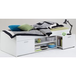 Funktionsbett FMD, wei&szlig;, B:95,4cm H:57,5cm L:203,6cm, Daybetten, Funktionsbett