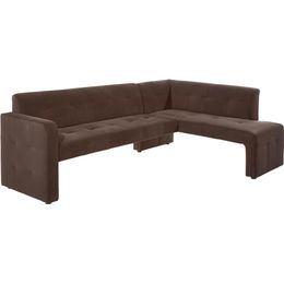 Eckbank exxpo - SOFA FASHION "Barista, bequem und elegant, hohe Bodenfreiheit", braun, B:245cm H:83cm T:159cm, Luxus-Microfaser (100% Polyester), Sitzb&auml;nke, Eckbank, Eckbank Barista bequem und elegant, hochwertige Detailverarbeitung