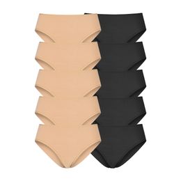 Jazz-Pants Slips Petite Fleur, Damen, Gr. 48/50, schwarz (beige, schwarz), Obermaterial: 95% Baumwolle, 5% Elasthan, unifarben, k&ouml;rpernah, Unterhosen Jazz-Pants Slips, aus elastischer Baumwolle, Topseller