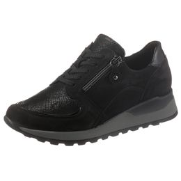 Waldl&auml;ufer Keilsneaker WALDL&Auml;UFER "HIROKO", Damen, Gr. 8,5 (42,5), schwarz, Lackleder, Nubukleder, Textil, Schuhe Keilsneaker, G-Weite, Orthotritt-Ausstattung, Freizeitschuh, Halbschuh, Schn&uuml;rschuh