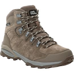 Wanderschuh Jack Wolfskin "REFUGIO TEXAPORE MID W", Damen, Gr. 38, braun (chestnut), Leder, Synthetik, Schuhe Wanderschuh, wasserdicht, Trekkingschuh, Topseller