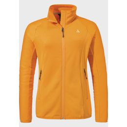 Sch&ouml;ffel Fleecejacke SCH&Ouml;FFEL "Fleece Jk Style Cascata WMS", Damen, Gr. 44, orange (5405, orange), Oberstoff: 94% Polyester, 6% Elasthan, regular fit, hoch geschlossener Ausschnitt, Jacken Fleecejacke