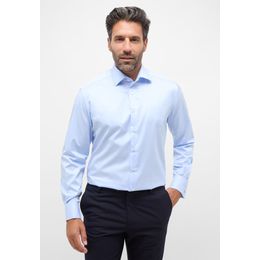 Langarmhemd Eterna "COMFORT FIT", Herren, Gr. 46, Normalgr&ouml;&szlig;en, blau (hellblau), Twill, 100% Baumwolle, normal, Umschlagmanschette, Hemden Langarmhemd, NON IRON (b&uuml;gelfrei)
