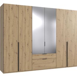 Dreht&uuml;renschrank wimex "Mugano", artisan, eiche nachbildung, griffe schwarz, B:270cm H:208cm T:58cm, Holzwerkstoff, Schr&auml;nke, Dreht&uuml;renschrank, in vielen Breiten, 208 oder 236 cm hoch, Made in Germany
