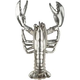 Tierfigur Gilde "Figur; Wandobjekt Hummer Lobster silberfarben H. 41,5 cm", silberfarben, B:24,5cm H:41,5cm T:8,5cm, Kunstharz, Dekofiguren, Tierfigur
