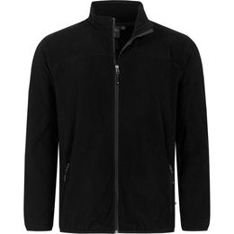 Fleecejacke DEPROC Active "KIRKVALE II MEN", Herren, Gr. S, schwarz, 100% Polyester, bequem, gerader Abschluss mit Gummizug, Jacken Fleecejacke, weiche Fleecejacke in traditioneller Optik