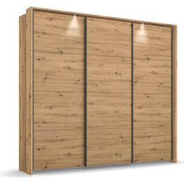 Schwebet&uuml;renschrank Rauch "Kleiderschrank Schrank Garderobe OTELI inkl. 3 Innenschubladen", braun (eiche artisan), B:211cm H:233cm T:68cm, Holzwerkstoff, Schr&auml;nke, Schwebet&uuml;renschrank, inkl. Passepartout optional mit Beleuchtung MADE IN GERMANY
