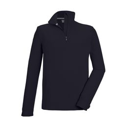 Fleeceshirt Killtec "KSW 63 MN FLC SHRT", Herren, Gr. XXL, schwarz (midnight), Obermaterial: 100% Polyester, Shirts Fleeceshirt, Fleeceshirt mit Stehkragen, Rei&szlig;verschluss und Kinnschutz