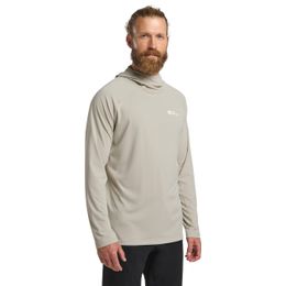 Funktionsshirt Jack Wolfskin "PRELIGHT SWIFT HOODY M", Herren, Gr. XL (54/56), beige (seal), Obermaterial: 100% Polyester, Shirts Funktionsshirt